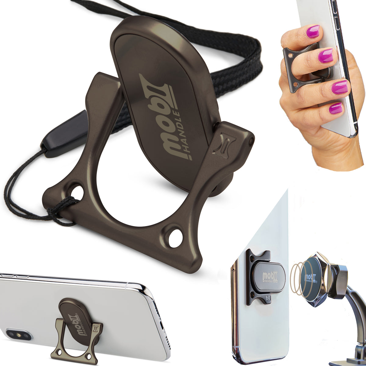 MobiHandle: Phone Ring Holder Stand - Slim, Comfy, Magnetic, Secure